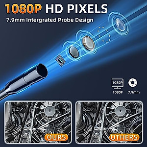 GOLDEGGS Borescope, 4.3" Endoscope Camera with Light, IP67 Waterproof Endoscope, 1080 HD Inspection Camera, Borescope Camera, Snake Camera, 16.5ft Endoscope Camera, Gadgets for Men, with Carrying Case