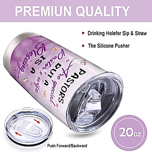 Pastor Wife Appreciation Gifts, Pastor's Wife Gifts tumbler 20oz, Religious Gift for Minister's Wife,Thank You Gifts Pastor's Wife,Unique Christmas Gifts for Wemon