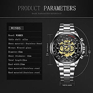 Black Golden Skeleton Dial Luminous Design Mechanical Watch for Men Top Brand Luxury Folding Clasp with Safety…