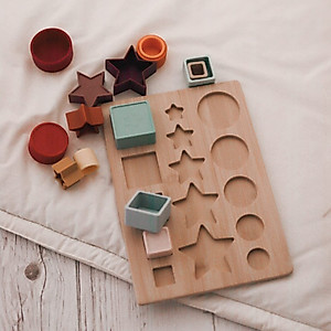 let's make Baby Soft Stacking Block Toys Nesting Shape Sorter, Montessori Toys for Babies 3- Years, Silicone Stacking Cups Building Blocks for Toddlers, Sensory Educational Toys Girls Boys