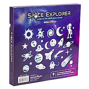 Space Themed Glow in The Dark Stars, Astronauts, Aliens, UFO's, Rockets, Planets, Comets, Asteroids, Spaceships & More! 200 Glow in The Dark Stars for Ceiling