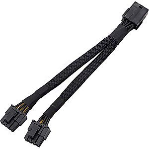 TeamProfitcom 16 AWG GPU VGA PCI-e 8Pin PCI Express Graphics Video Card GPU VGA 8 Pin Female to Dual GPU 8(6+2) Pin Male Splitter Power Sleeved Extension Cable 8 Pin GPU 12-inches
