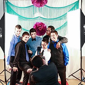 LOMTAP Backdrop Stand 6.5ft x 9.8ft Green Screen Photography Lighting Kit 2 Softboxes 3 Photo Umbrellas 2 in 1 Reflector Accessories for Parties Video Equipments Studio Lights