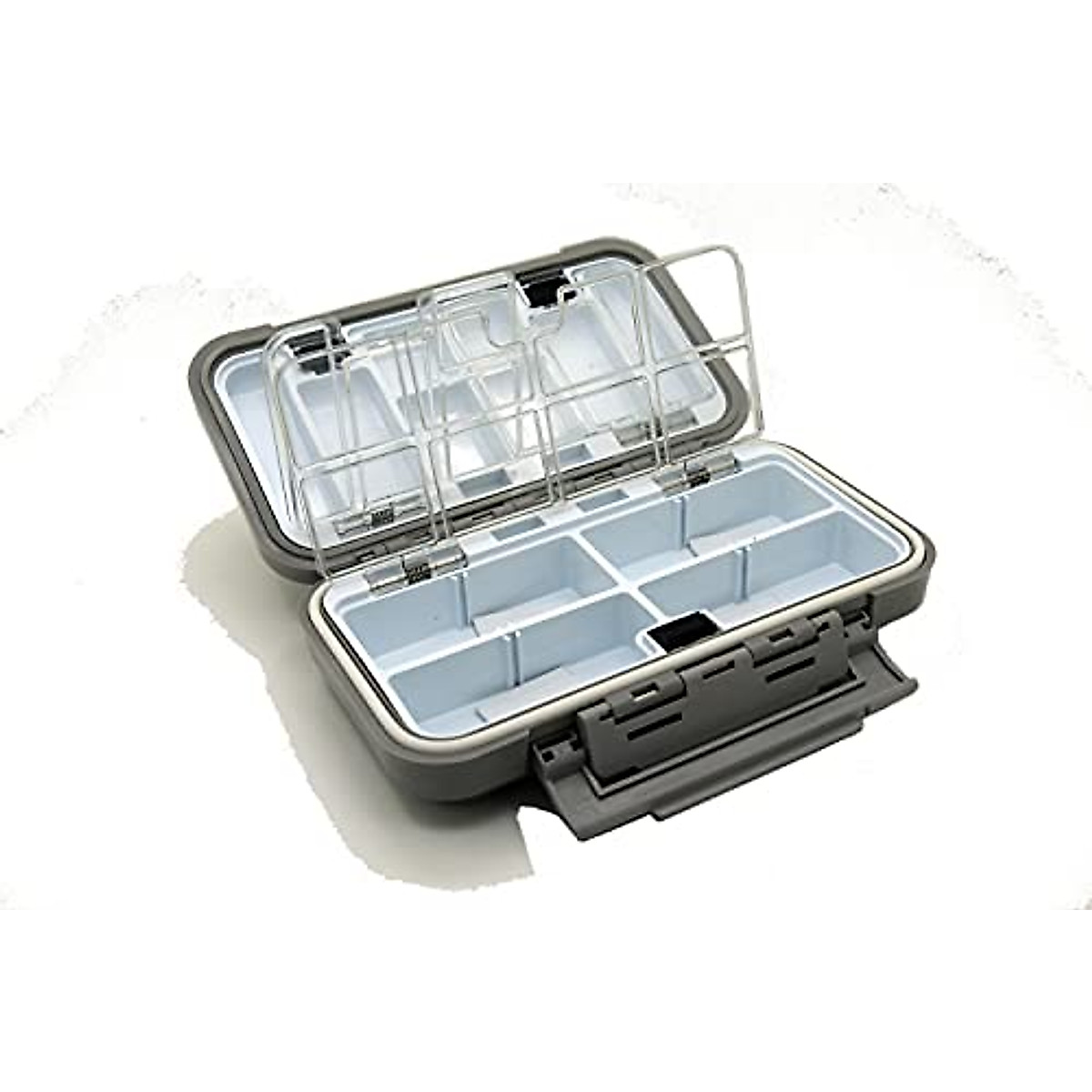 Waterproof Portable Tackle Box Organizer for Vest Small Case Mini Utility Lures Box Kayak fishing Containers For BASS Lures Jewelry Bead for Vest (Gray, MEDIUM)