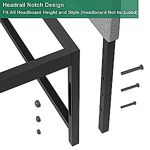 KAMPKEEPER Twin Bed Frame - 14" Platform, Heavy-Duty Steel Slats Support, No Box Spring Needed, Black - Perfect for Twin Size Beds