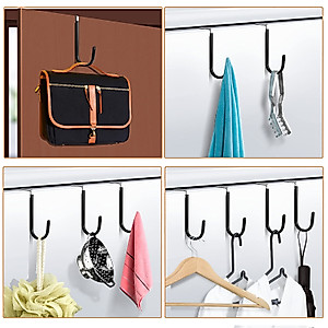 FLOWRALiKI Over The Door Hook, 6 Pack Door Hooks for Hanging Clothes, Towels, Coats, and More