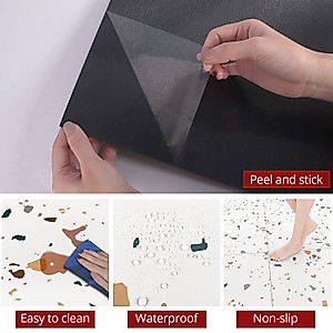 WESTICK Terrazzo Peel and Stick Floor Tile Bathroom Floor Tiles Peel and Stick Waterproof 12x12 in Self Adhesive Marble Vinyl Flooring Durable Removable Vinyl Floor Tiles for Kitchen Bedroom 5 PCS