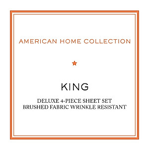 American Home Collection King Sheet Sets - Ultra-Soft Microfiber Bed Sheets - Wrinkle - Resistant, Breathable, Deep Pockets - Dark Gray