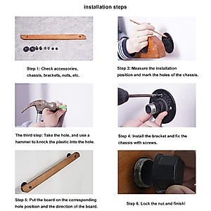 Handrail Rustic Wood Handrail 1.6ft-20ft Kit, Non-Slip Handrails for Indoor Stairs, Wall Home Corridor Lofts Railings Grab Bar (Size : 150cm)