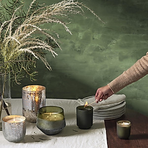 ILLUME Large Boxed Crackle Glass Candle, Balsam & Cedar