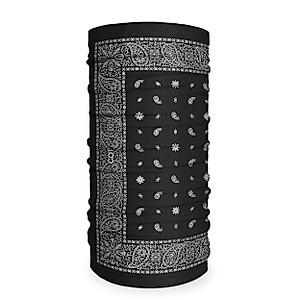 GOT Sports Tube Bandana - Neck Gaiter for Women & Men, Face Mask, Neck Wrap, Head Scarf, Curly Hair Sleep Protection - Breathable, Lightweight Microfiber (Black Paisley)