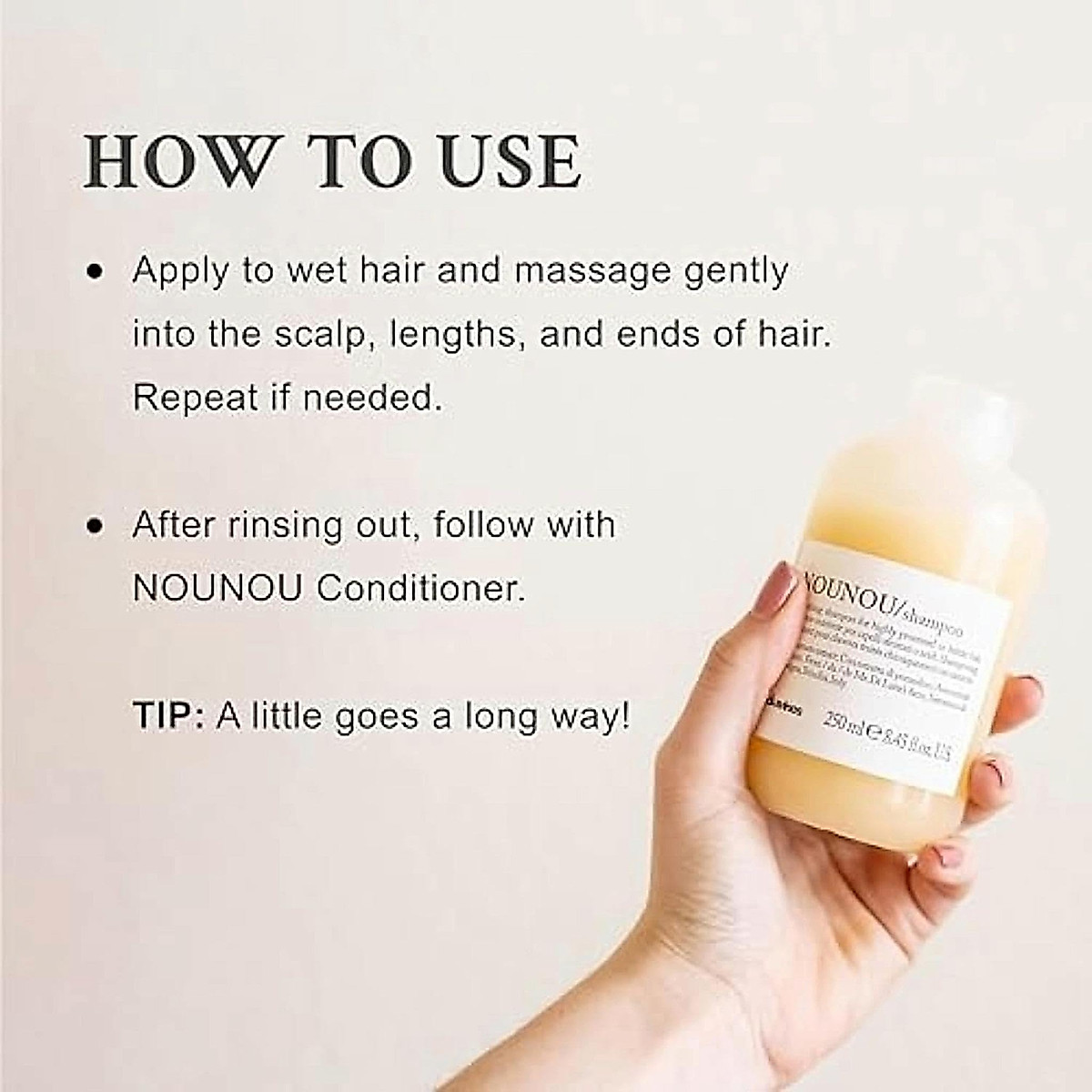 Davines NOUNOU Shampoo | Hydrating Deep Shampoo for Bleached, Permed, Relaxed, Damaged Hair or Very Dry Hair | Replenishes Chemically Processed Hair | 8.45 fl oz (Pack of 1)