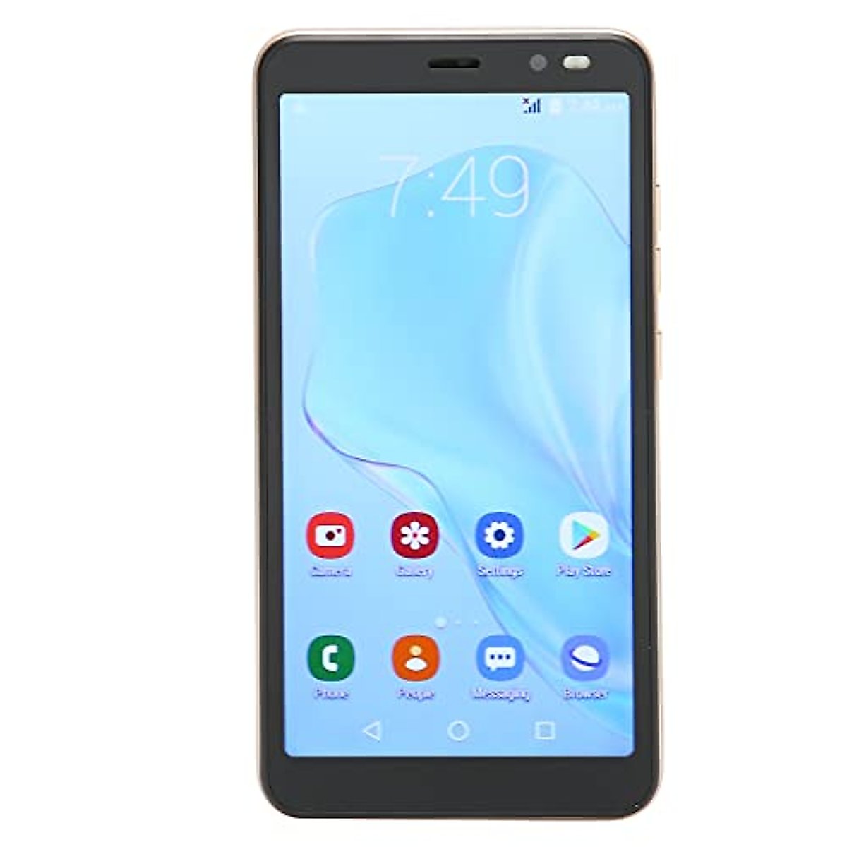 5.45 Inch Screen Dual Sim Mobile Phone, MTK6779 Quad Core CPU 3 Card Slots ABS Smooth Running Speed Unlock Smartphone for Playing Games (Gold)