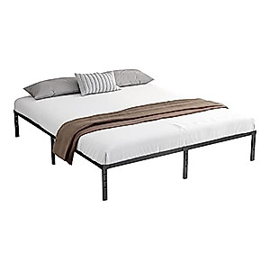 NEW JETO Metal Bed Frame-Simple and Atmospheric Metal Platform Bed Frame, Storage Space Under The Bed Heavy Duty Frame Bed, Durable King Size Bed Frame, Suitable for Bedroom, King