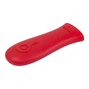 Lodge Silicone Hot Handle Holder - Red Heat Protecting Silicone Handle for Lodge Cast Iron Skillets with Keyhole Handle & ASAHH41 Silicone Assist Handle Holder, Red