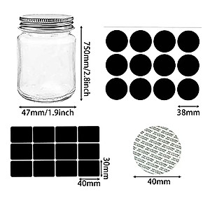 IMMTTYY 12Pack 3OZ Mini Wide Mouth Mason Jar Shot Glasses with Metal Lids, Perfect for home bar, man cave or she shed Great stocking stuffer, party favor, Honey, Jam, Jelly, with 24 Labels