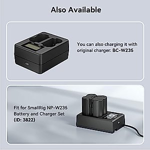 SMALLRIG NP-W235 2400mAh Camera Replacement Battery for Fujifilm X-T5, X-T4, GFX100S, USB-C 2.5H Fast Charging Camera Battery for Fujifilm X-T5, X-T4, X-H2S, X-H2, GFX50S II, VG-XT4, X-S20-4266