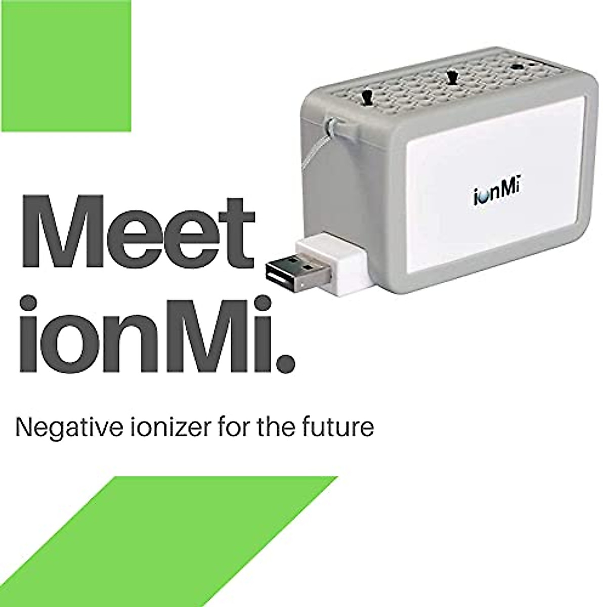 IonPacific ionMi, 2-1 Stationary & Wearable Negative Ionizer Travel Purifier with Highest Output - Up to 20 Million Negative Ions/Sec, USB Rechargeable, Eliminates: Pollutants, Allergens, Mold, Germs