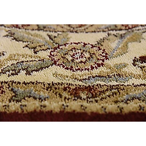 Unique Loom Voyage Collection Traditional Oriental Classic Intricate Design Area Rug (6' 0 x 6' 0 Round, Red/Tan)