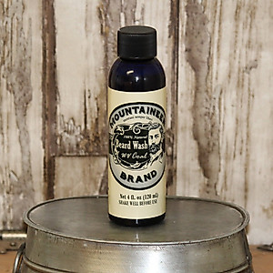 Mountaineer Brand Beard Wash For Men | 100% Natural Beard Shampoo | Thick Cleaning Softening Lather for Hair and Skin | Hydrate and Detangle | Grooming Treatment | WV Coal Scent 4oz