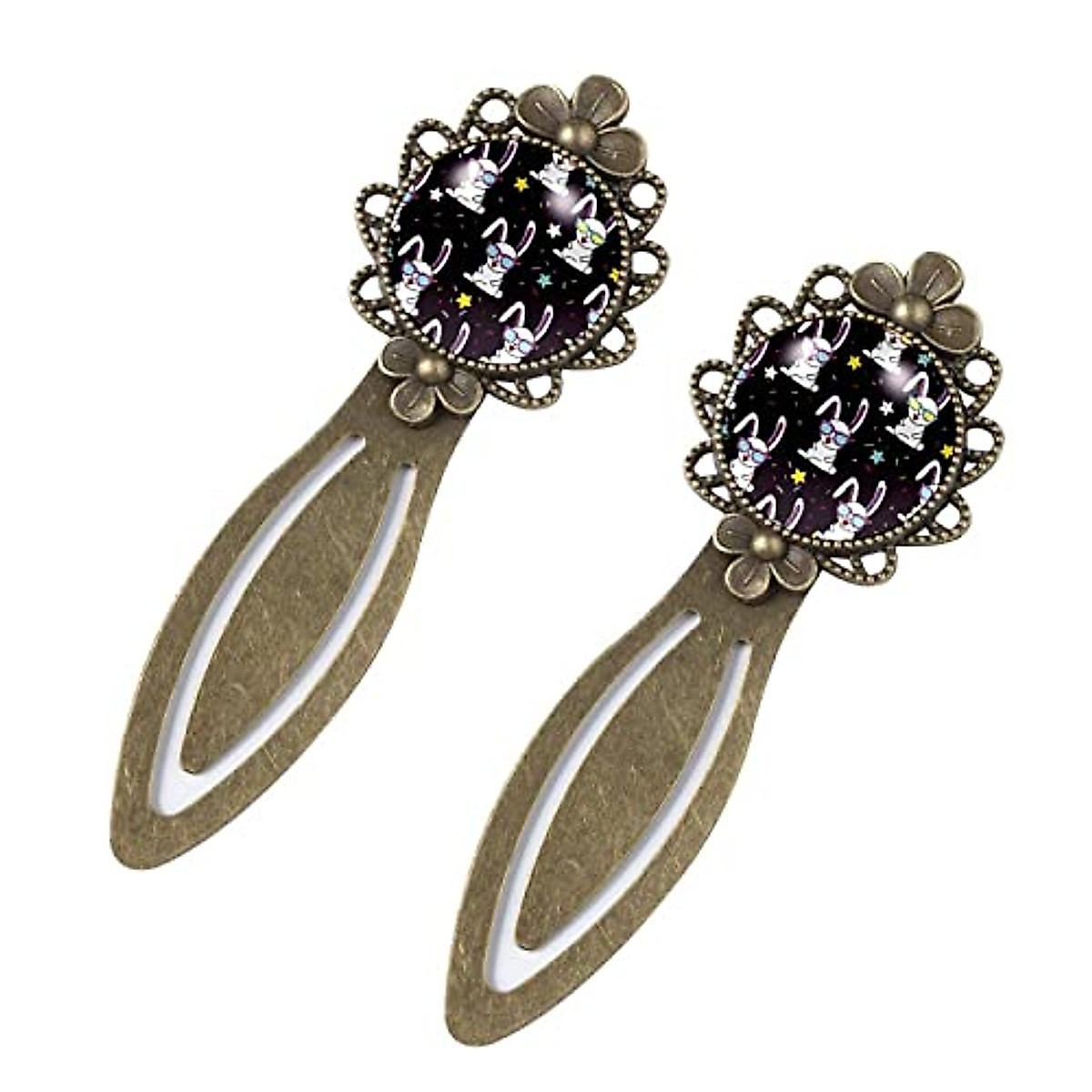 Funny Rabbit Glasses Stars Pattern Metal Bookmark Ruler, Vintage Book Mark, Mothers Day Thanksgiving Day Christmas Gifts for Women Girls Teacher Reader Book Lovers