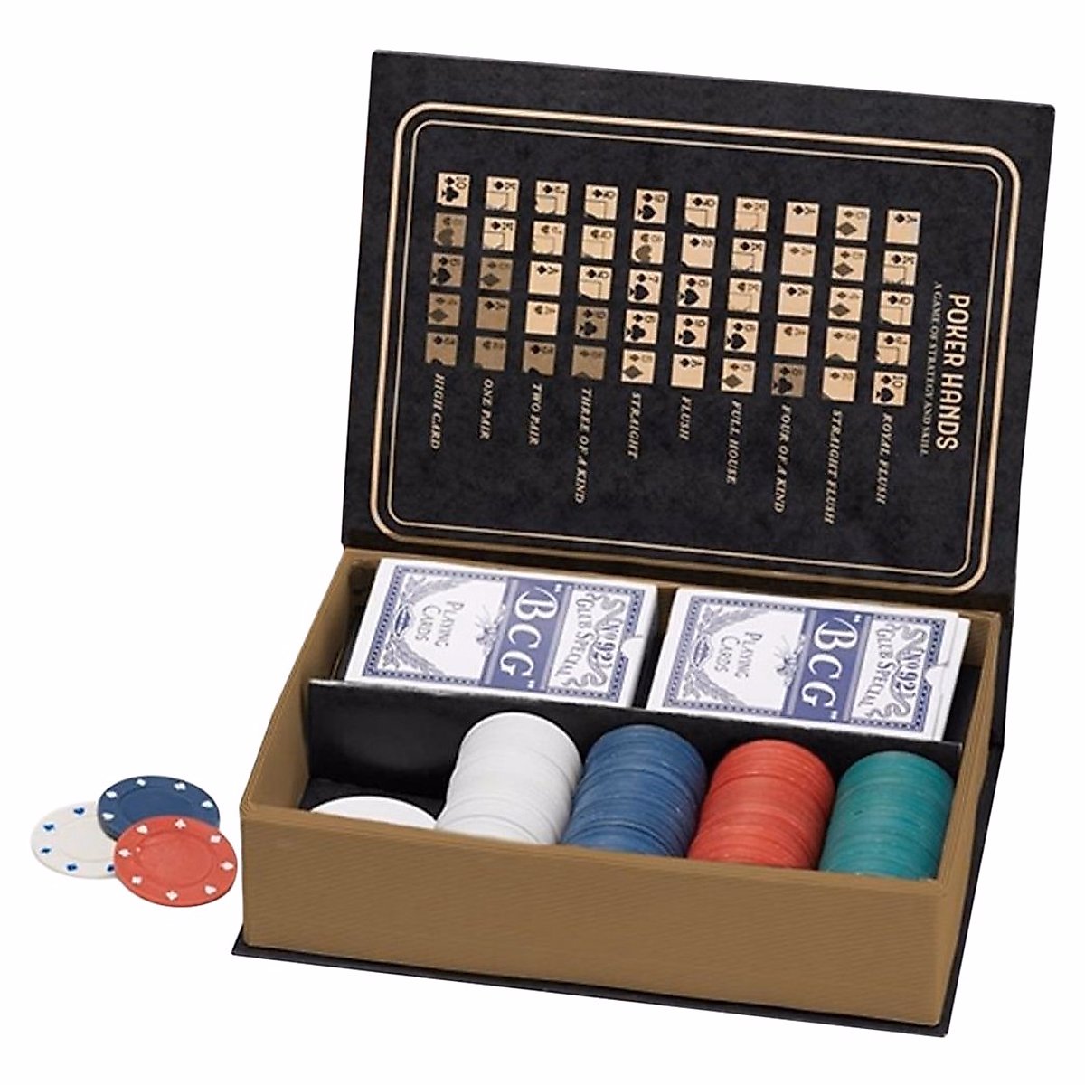 Two's Company 51774 Poker Set Includes Chips, 3 Buttons, Playing Cards