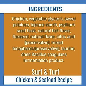 Get Naked Biteables Natural Soft Treats for Cats, Digestive Health Plus, Surf & Turf Recipe, 3 oz, 1 Pouch