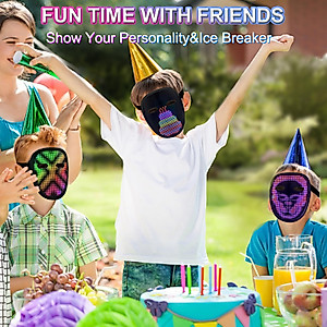 COKOTEE Kids Led Mask, Light up Mask with Gesture Sensing, Halloween Face Transforming Mask for Festival Cosplay, Parties, Gifts for Boys for Girls(Ages 5+)