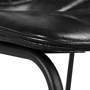 Yaheetech PU Leather Dining Chairs 18" Armless Chairs Indoor Upholstered Kitchen Dining Room Chairs with Metal Legs, Set of 2, Black