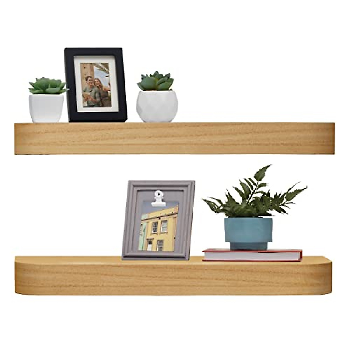MELANNCO Modern Chunky Floating Wall Shelves for Bedroom, Living Room, Nursery, Office, Set of 2, 20 Inch