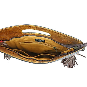 American Darling Cross Body Bag In Cheetah and Gold Acid Wash Style Number ADBGS146CHEGO (Brown)