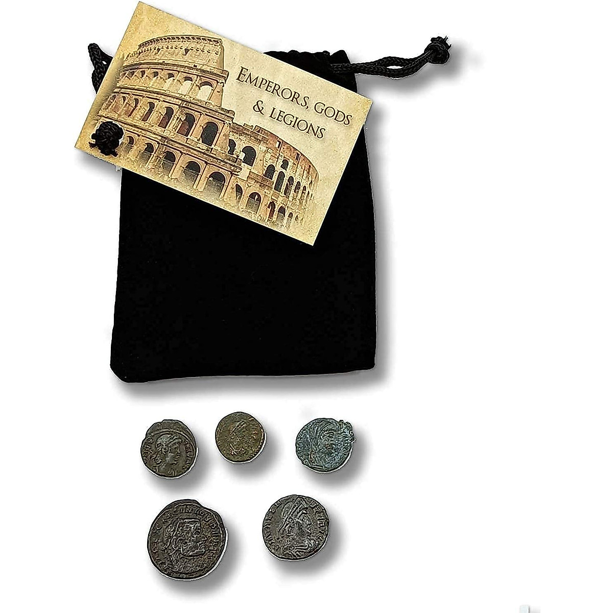 5 Original Imperial Roman Coins in a Coin Grab Bag - Rare Coins of Emperors, Gods & Legions - Coins Collection