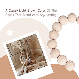 MaZeeb 500 Wooden Beads For Crafts with Jute Twine - 6 Sizes 8mm to 20mm, Assorted Small to Large Wooden Beads Bulk - Contains Large Wood Beads For Crafts, Garland, DIY - Unfinished Wooden Craft Beads