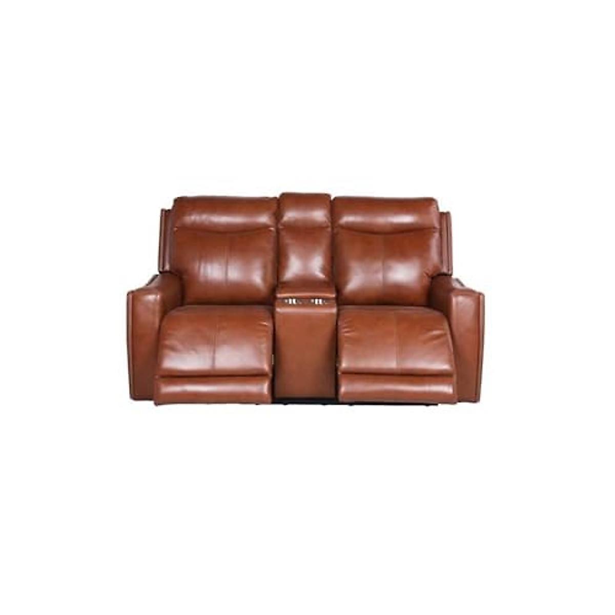 Steve Silver Natalia Power Reclining Loveseat-Top-Grain, Articulating Headrest, USB Charging, Coach Color Love Seats, 72.5" L x 39" W x 42" H, Caramel Leather