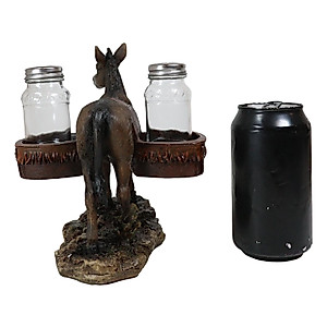 Ebros Gift Western Country Farm Mule Donkey Ass Carrying Saddlebags Figurine Salt Pepper Shakers Holder Decor Of Working Animals Horses Donkeys Agricultural Livestock Themed Accent
