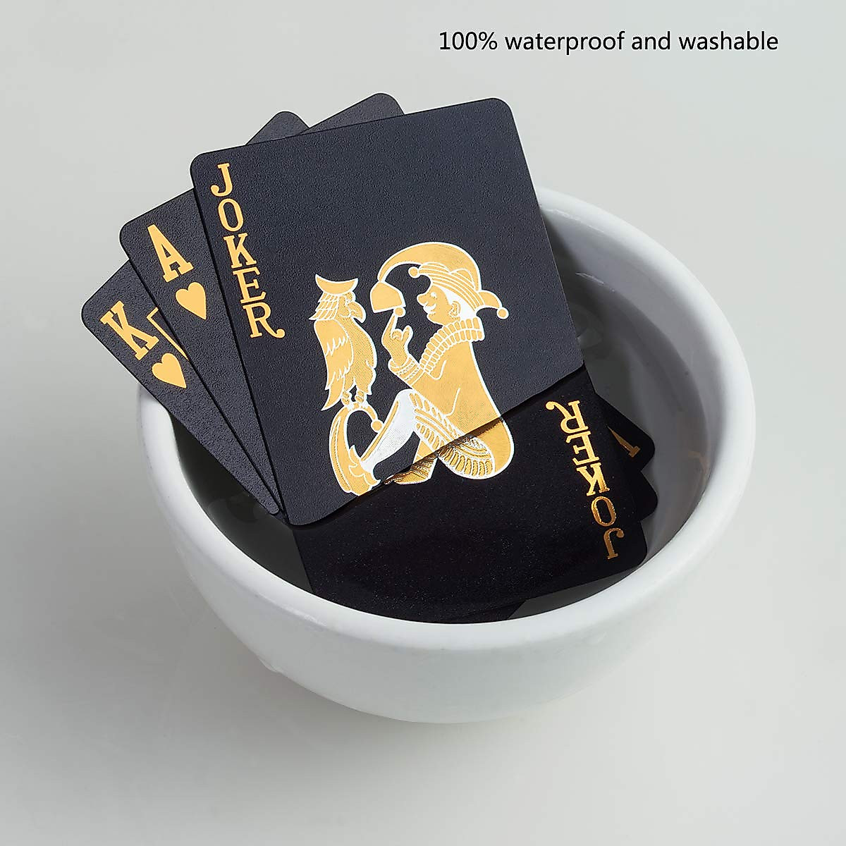 ACELION Waterproof Playing Cards, Plastic Playing Cards, Deck of Cards, Gift Poker Cards (Black Diamond Cards)