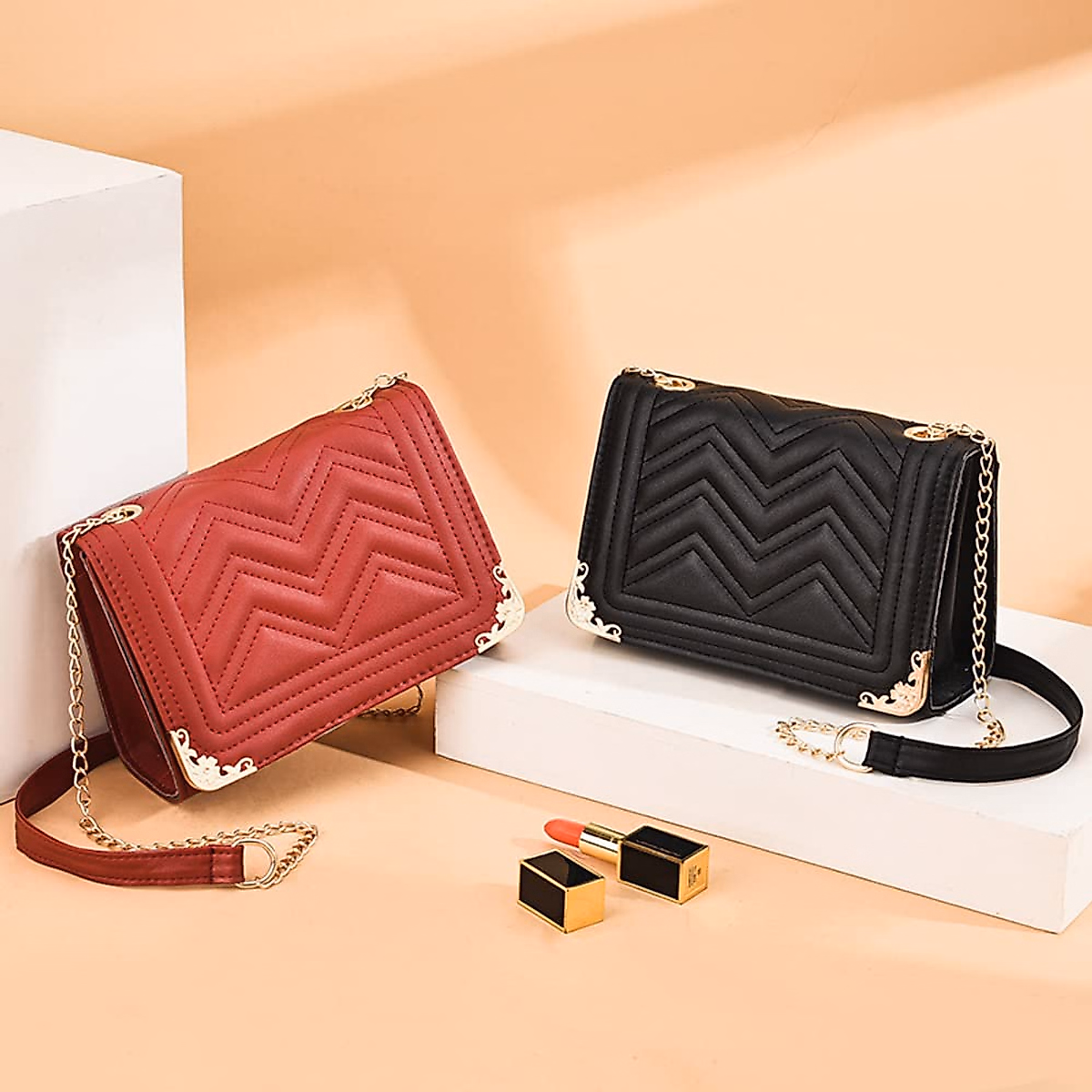 Small Red Satchel Wallet Crossbody Purse for women and Teens - Cute Cellphone Shoulder Bags for Ladies and Girls