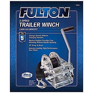 Fulton 142415 Dual Speed Winch with 20' Strap - 2600 lbs. Capacity, 1 Pack