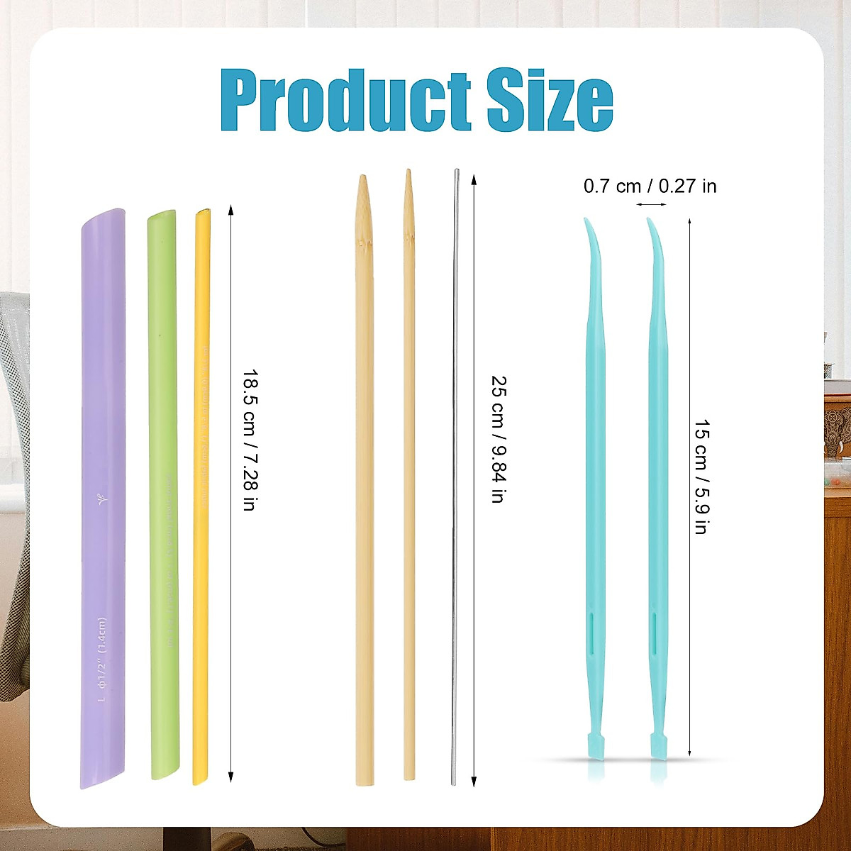 3pcs Quick Turn Fabric Set, 3 Sizes Quick Turn Fabric Tube Turners with 2 Needle Threaders, Tube Turner Sewing Tool for Crafts DIY Handmade Knitting Accessories