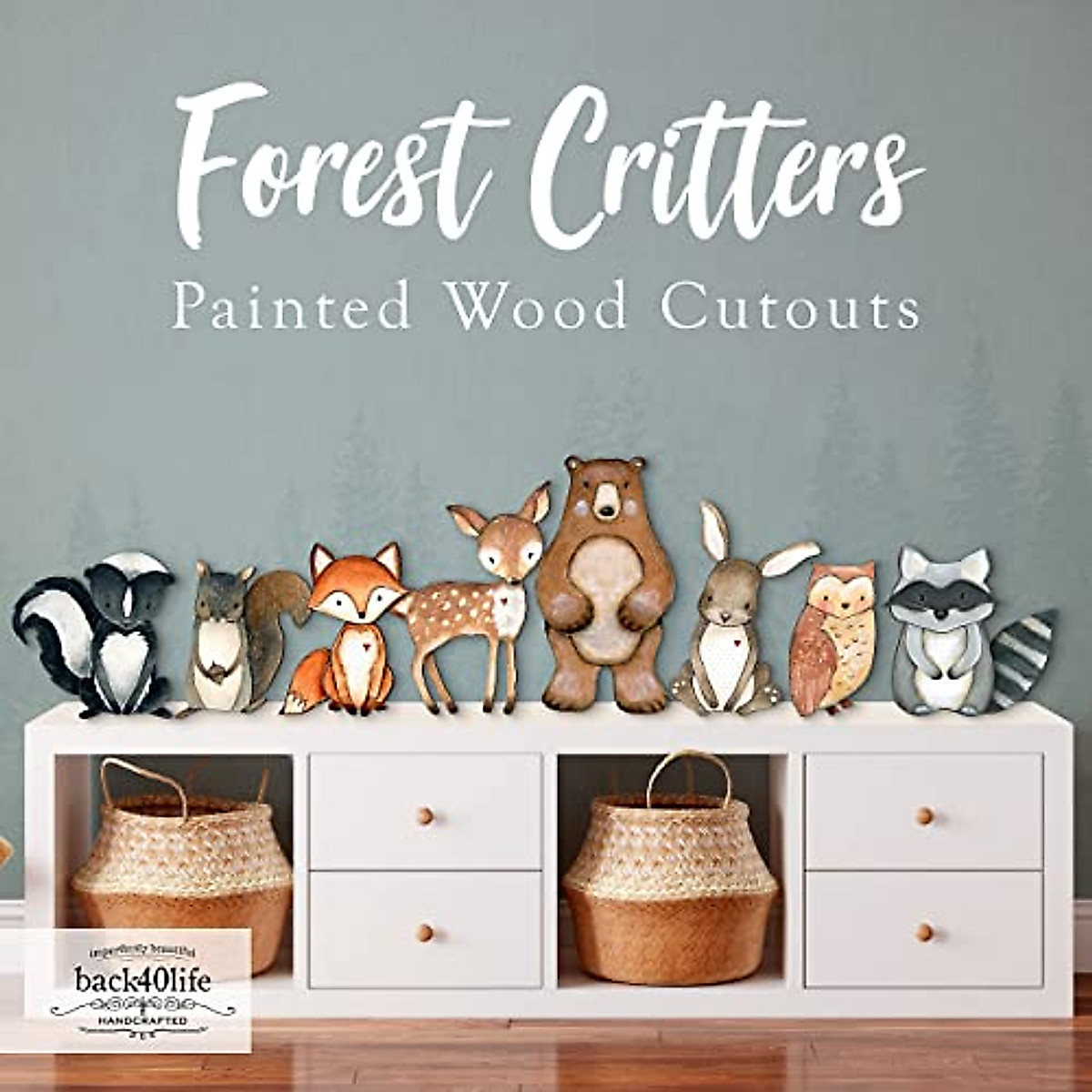 Forest Critters Painted Wooden Animal Cutout Shapes (Small (bundle of 8))