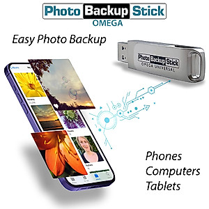 Photo Backup Stick Omega Universal Picture and Video Backup for Any Device - iPhone, Android, Computer, Tablets (512GB)