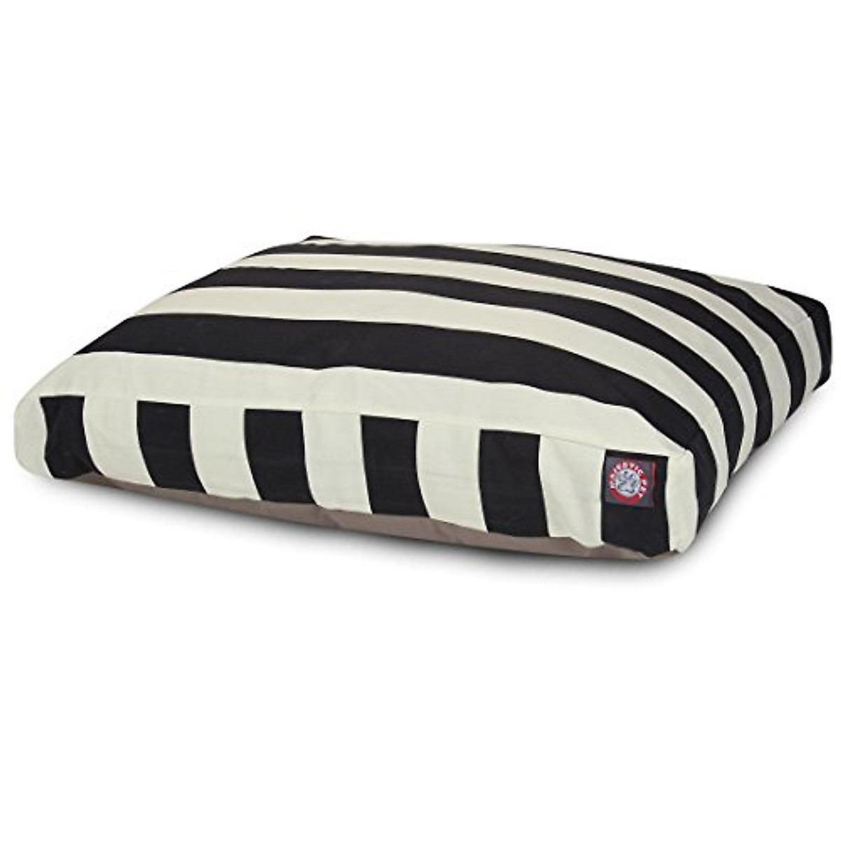 Majestic Pet Vertical Stripe Rectangle Dog Bed, Black, Medium