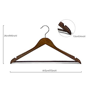 Nature Smile Wooden Suit Hangers 20 Pack Premium Solid Wood Coat Clothes Hangers with Non Slip Bar - Smooth Finish with 360° Swivel Hook and Smooth Notches for Camisole Jacket Pant Dress Retro Color