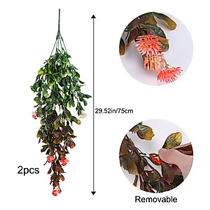NAHUA 2PCS Artificial Hanging Plants Vines Fake Faux Ivy Leaf Plants Green Vine Wall Hanging Leaves for Kitchen Home Garden Wedding Party Office Decoration