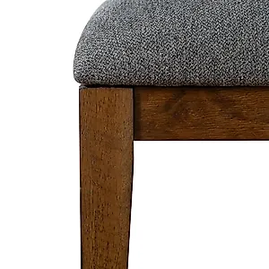 Furniture of America Merlin Modern Solid Wood Dining Chairs Set of 2, Comfortable Upholstered Seating for Home, Kitchen, Living Room, Gray