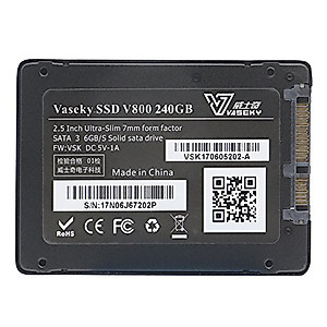 ECOiNVA Vaseky SATA MLC SSD Hard Drive Disk 120G 240G 350G 480G 2.5 Inch Laptop Desktop Computer Solid State Drive Noiseless Hotless Shockproof (240G)