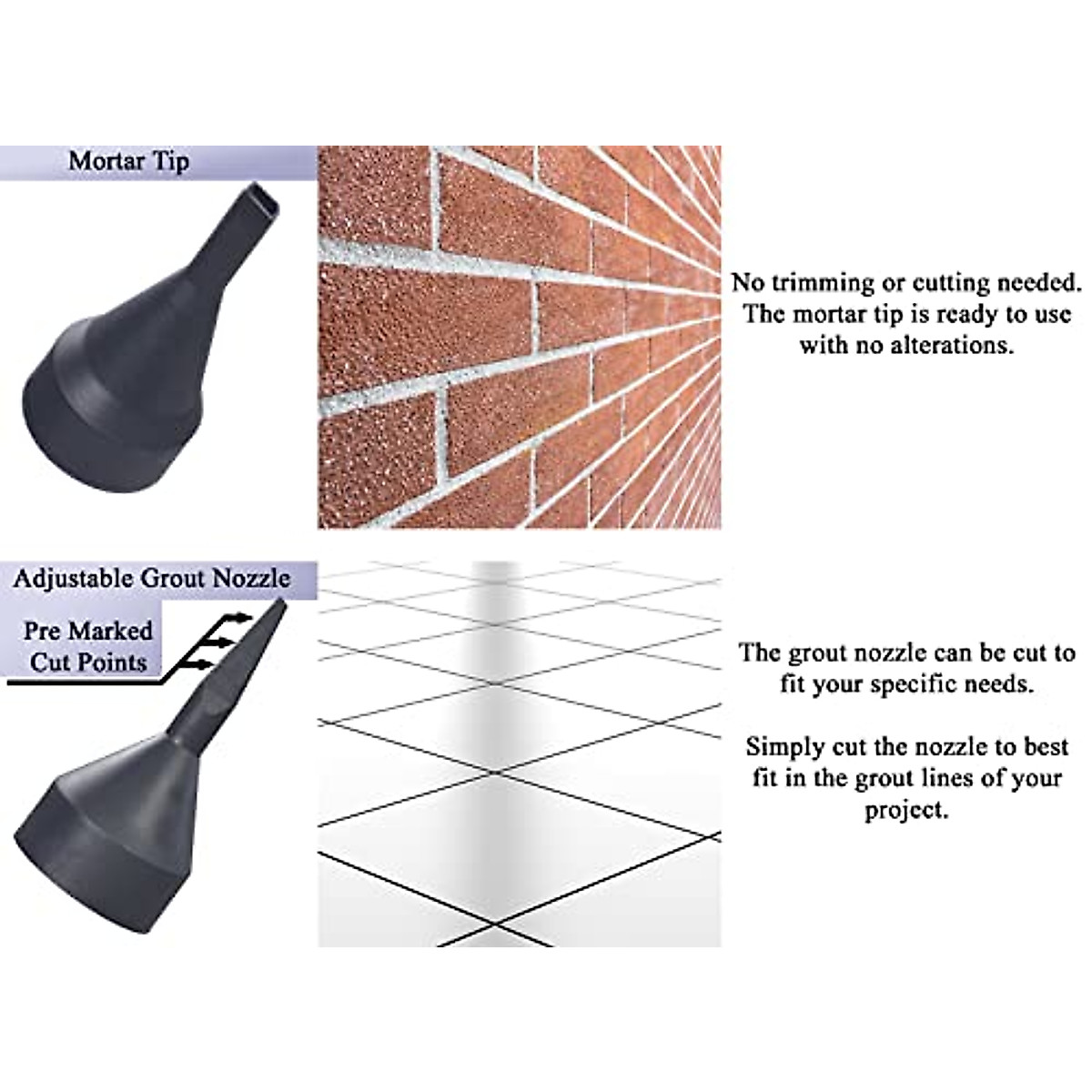 AWF PRO - Mortar Pointing Gun, 1 Quart (32 fl oz.) Capacity, 12:1 Thrust,2 Nozzles, Adjustable Pusher Plate, AWF-Pro