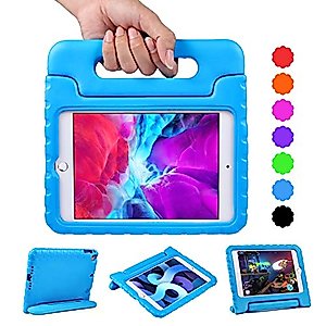 EVA Tablet Case for iPad Mini 4 / Mini 5 with Handle | Blosomeet Full Body Protective Kid-Proof Cover for iPad Mini 5th/4th Generation with 2-Angle Stand | Rugged & Lightweight Case for Boys | Blue