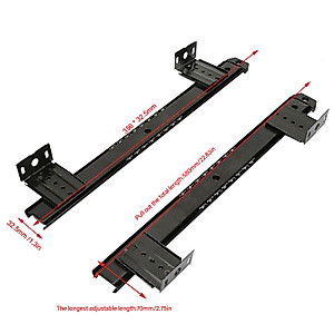 2Pcs 22 Inch Keyboard Slide Drawer Slide Thickened Cold Rolled Steel Computer Drawer Tray Accessories Computer Desk Keyboard Slide Rail Bracket(Black)