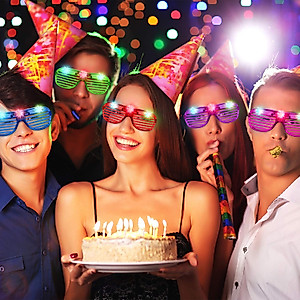 50 Pack LED Glasses New Years Light Up Party Glasses New Years Eve Glow In The Dark Party Supplies Shutter Shades Neon Flashing Glasses Carnival Sunglasses New Years Birthday Wedding Party Favors Toys